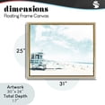 Stupell Industries Blue Beach Station Gold Framed Floater Canvas Wall ...