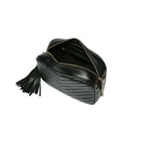 Daisy Rose Quilted Crossbody Handbag with Tassel - PU Vegan Leather ...