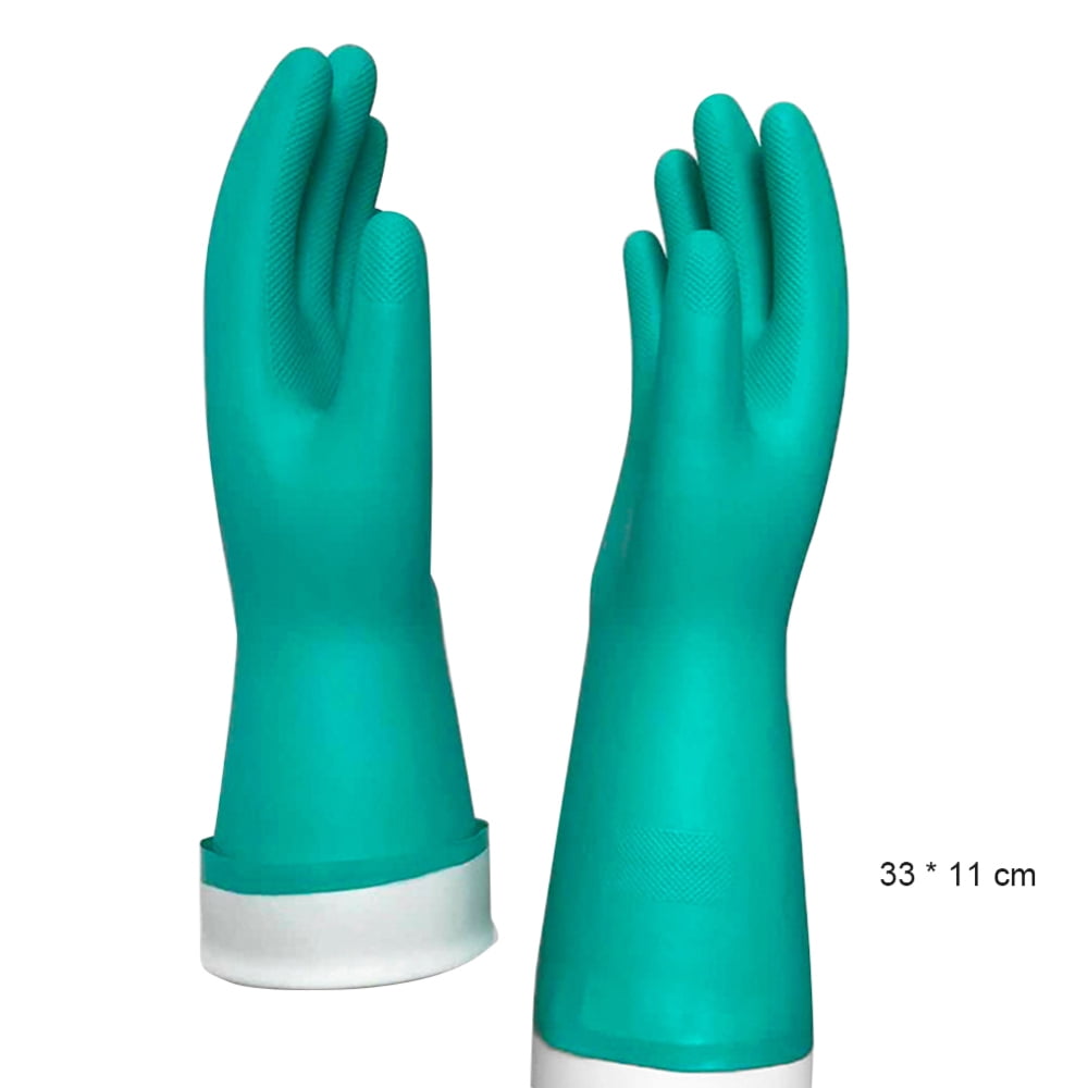 Nitrile Cleaning Protective Gloves Chemical Resistant Gloves Waterproof ...