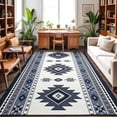 Aztec Area Rug, Dark Blue Southwest Wind Bohemian Ethnic Wind Non-Slip ...