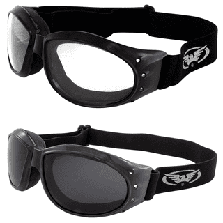 Red Baron Motorcycle Aviator 2 Goggles For Day and Night Use Super Dark ...