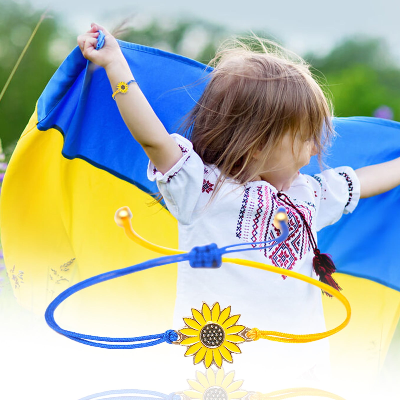 Click here for Sifdseng Sunflower Blue And Yellow Wax Thread Wove... prices