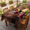 Farm Red Wine Grape Vintage Wood Board Table Cloth 52x70in, Waterproof ...