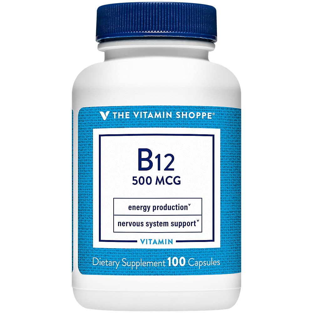 Suplemento The Vitamin Shoppe de vitamina B12, 500 mcg, 100 cápsulas ...