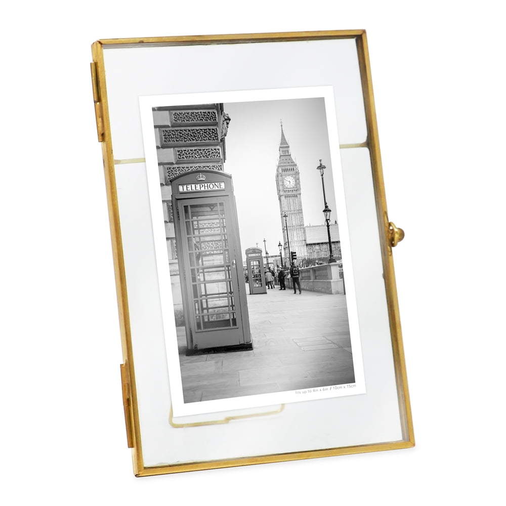 Isaac Jacobs 4x6 Antique Gold Metal Photo Frame for Tabletop Display ...