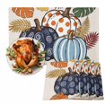 Autumn Harvest Placemats Set of 4, Halloween Polka Dots Stripe Pumpkins ...