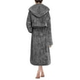 PAVILIA Hooded Plush Soft Robe for Women | Lightweight Warm Sherpa Bathrobe (L/XL, Gray ...