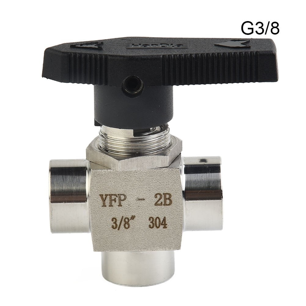 3 Way Ball Valve 304 Stainless Steel BSPP Female Thread Valve For Water ...