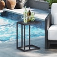 Gymax C Shaped End Table Set of 2 w/Metal Frame Sofa Table for Small ...