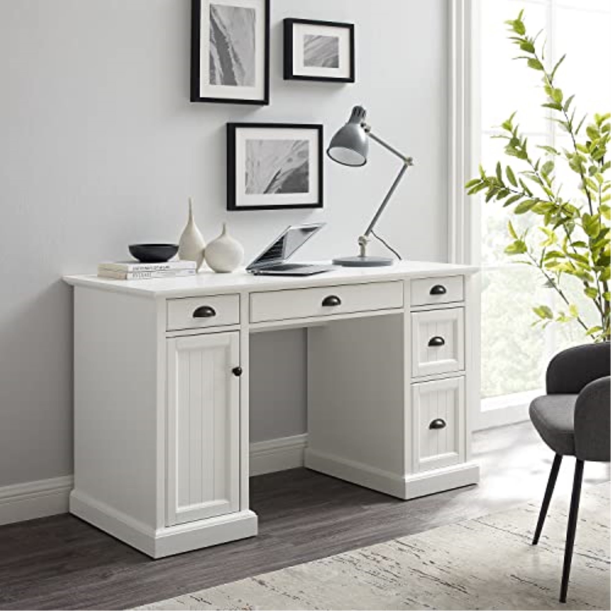 Crosley Furniture Shoreline Classic 54 in MDF Portable Computer Desk ...