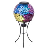 Alpine Corporation Solar 8" Multi-Color Leaf Gazing Globe with Metal ...