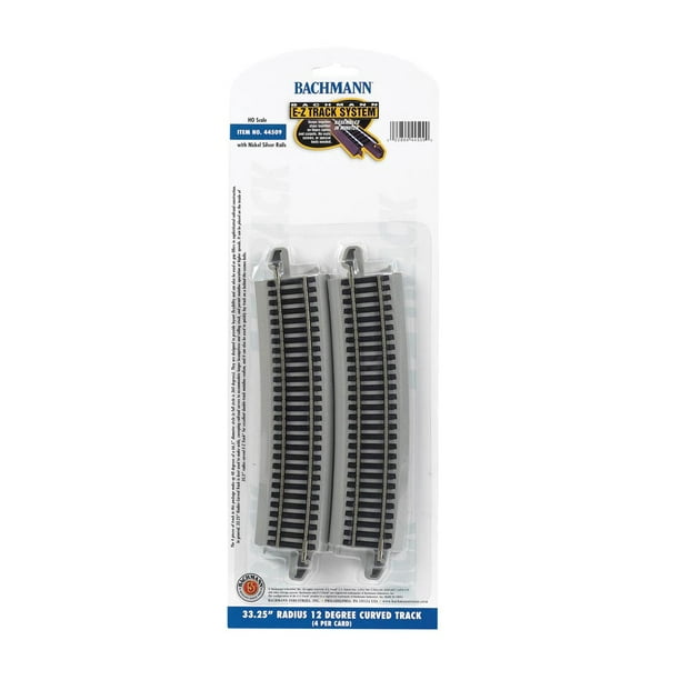 Bachmann HO Scale Nickel Silver/Gray EZ-Track 33.25in Radius 12-Degree ...