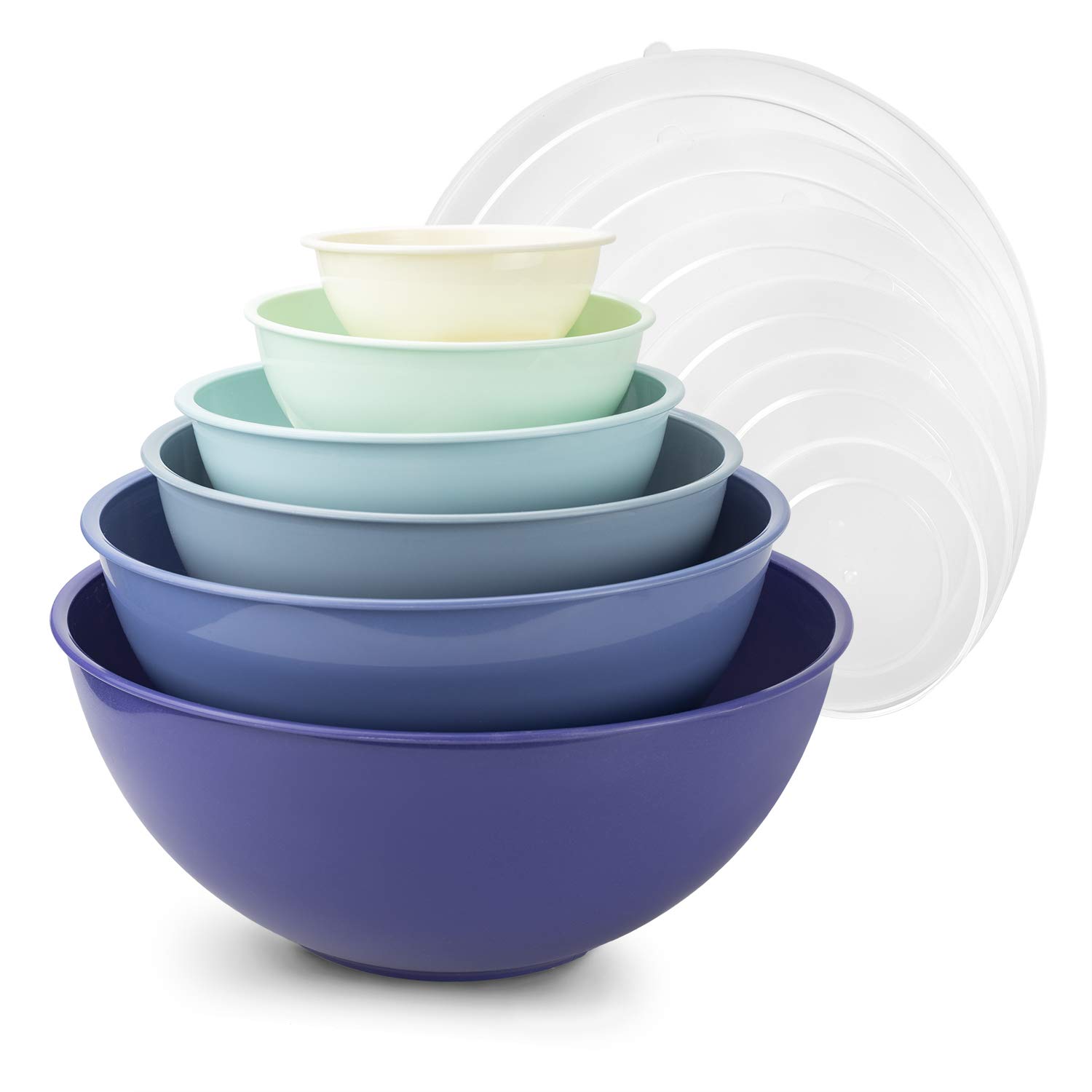 Cook With Color Plastic Mixing Bowls With Lids 6 Prep Bowls And 6 Lids