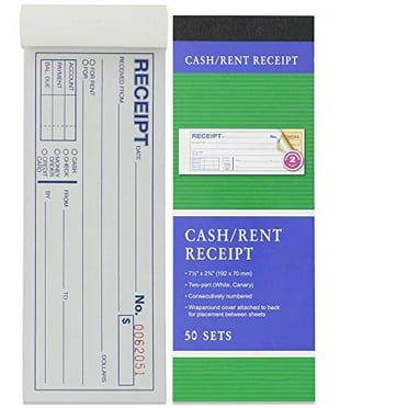 Adams Money Receipt Book With Stub 5 15/16in. x 2 3/4in. - Walmart.com
