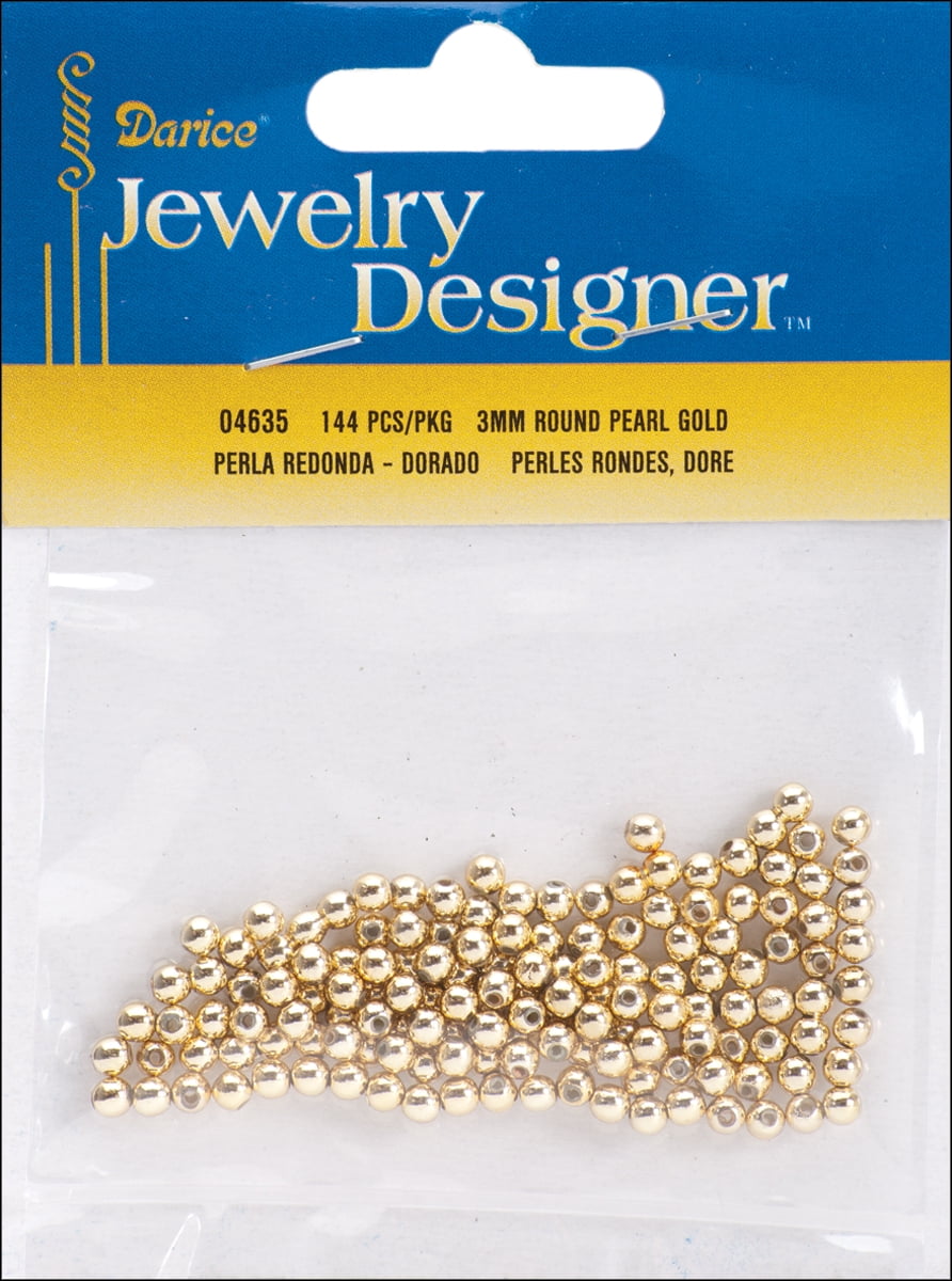 Pearls 3mm 144/Pkg-Gold - Walmart.com