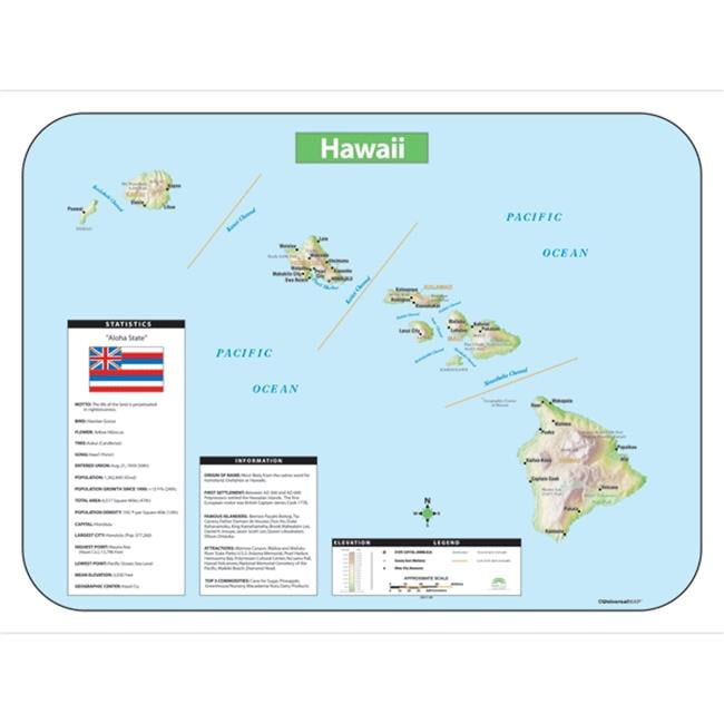 Universal Map 762536322 Hawaii Shaded Relief Map - Walmart.com