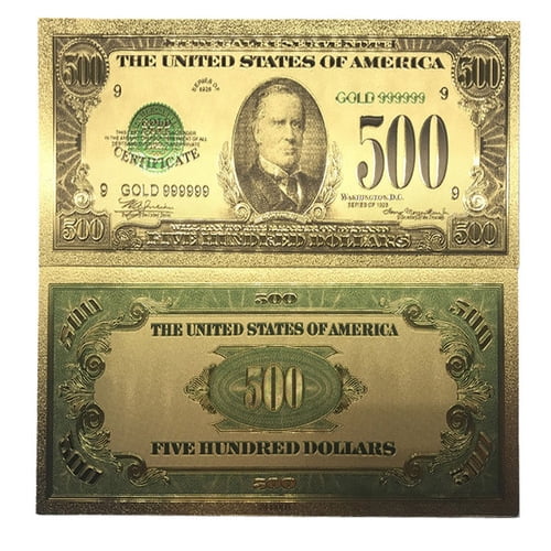 500 Dollar American Dollar Bill 24k Gold Plated Art Collectibles Fake ...