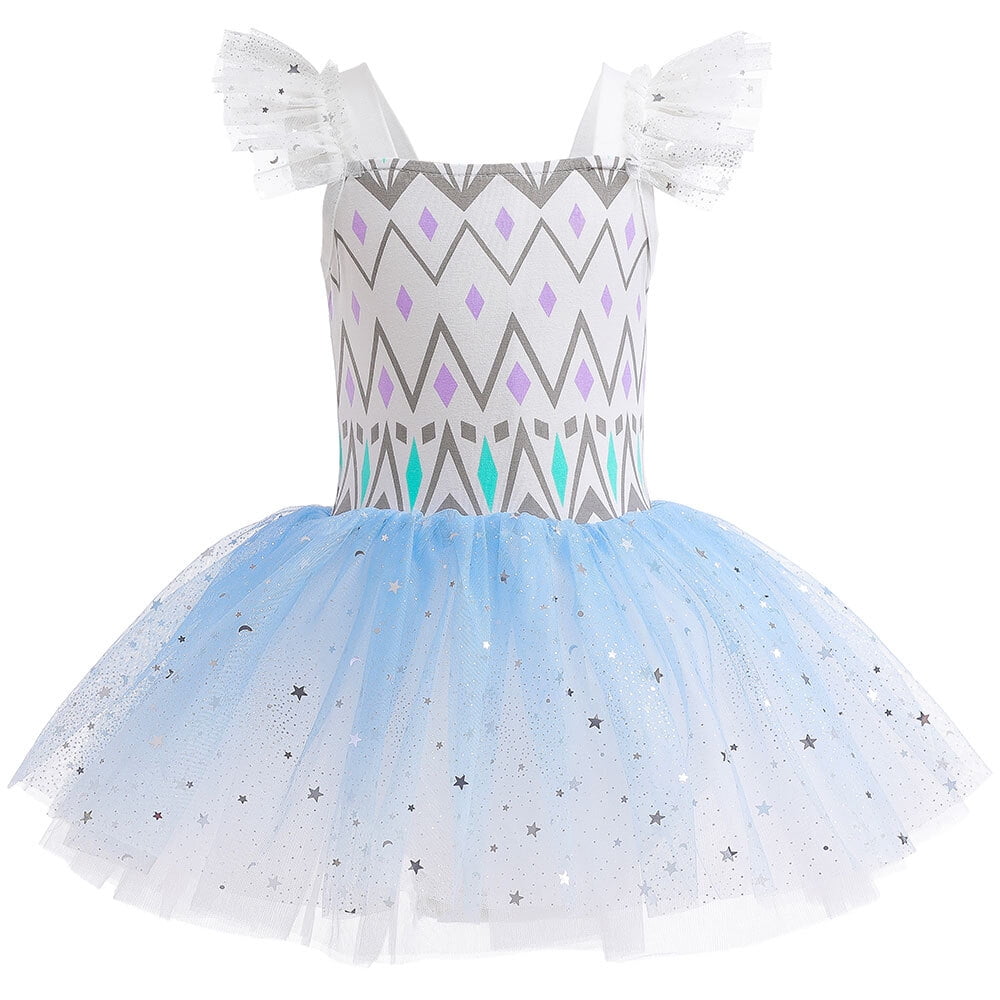 Toddler Girls Princess Ballerina Tutu Dress Elsa Anna Birthday Party ...