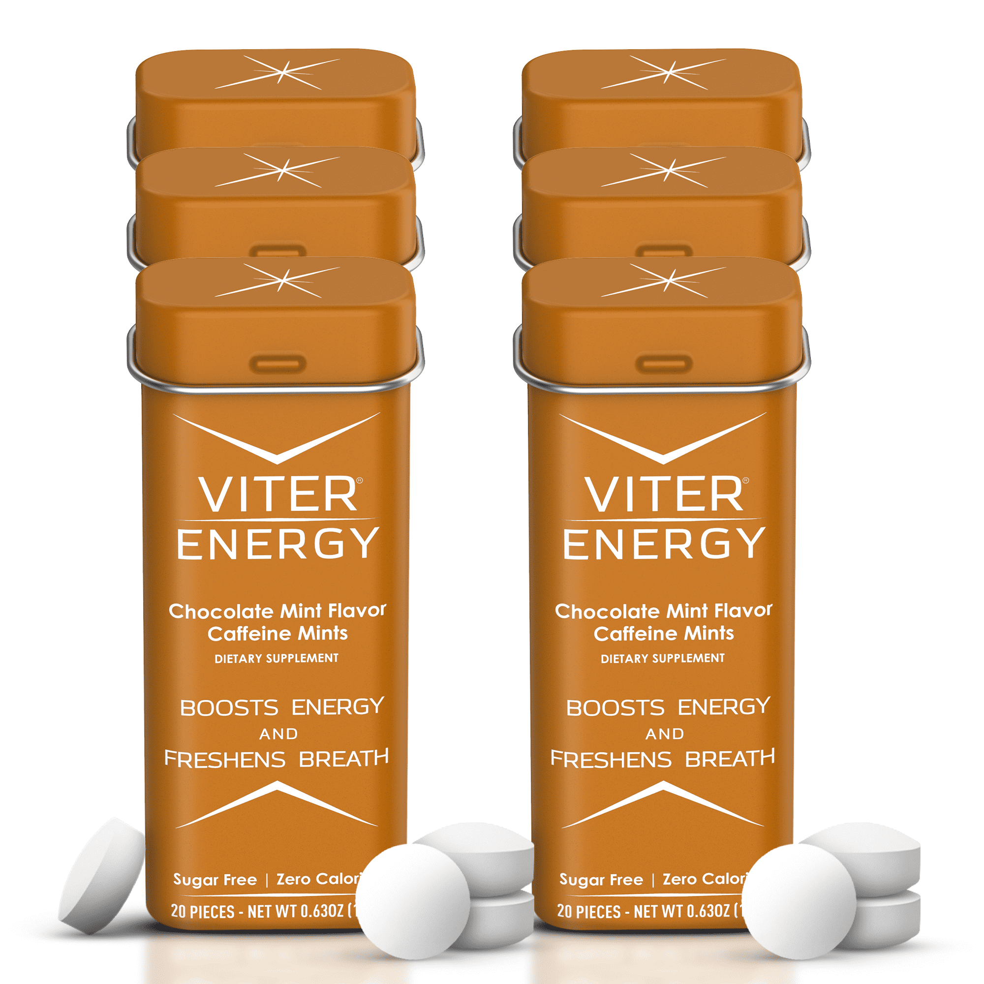 Viter Energy Mints 40mg Caffeine & B Vitamins, Chocolate Mint - 120 ...