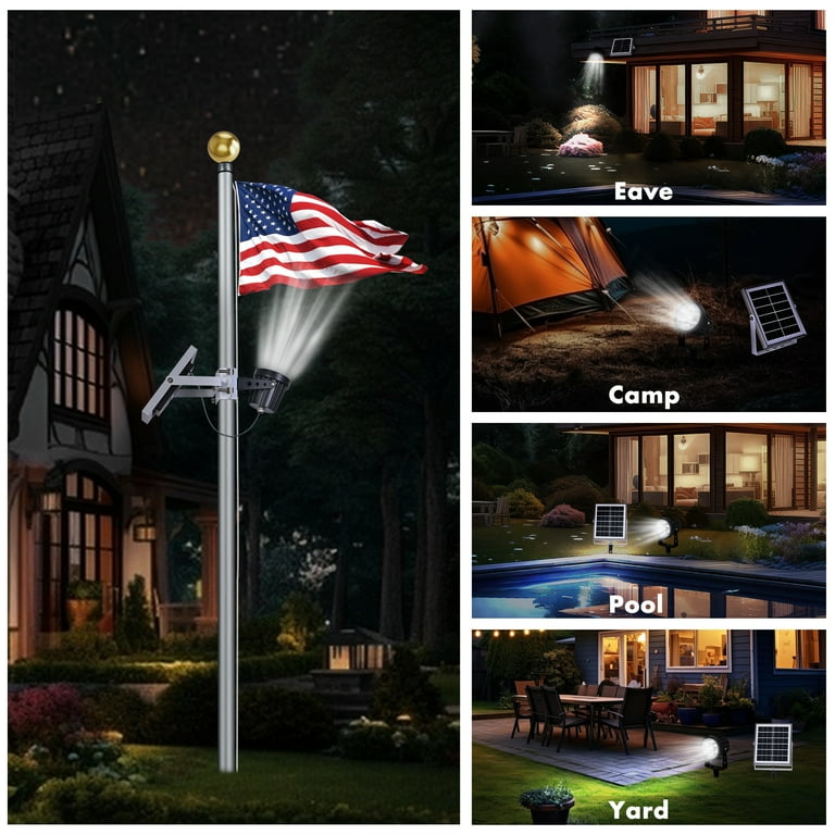 Inground Led Flag Lighting Ofuray Solar Flag Pole Light Outdoor,