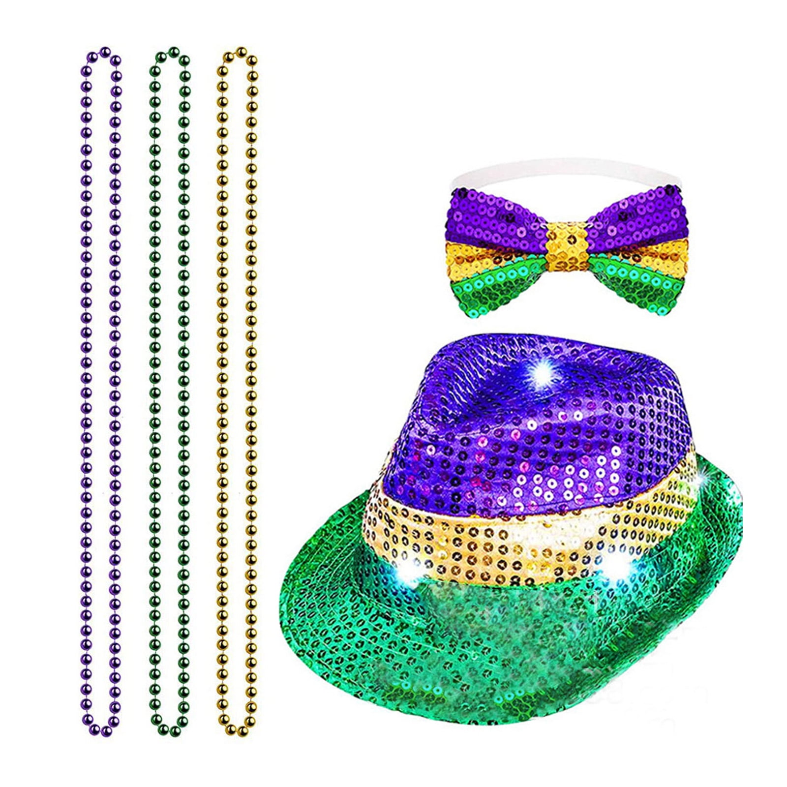 Mardi Gras Decors Mardi Gras Hat Mask Beaded Chain Bow Tie Party Decors ...