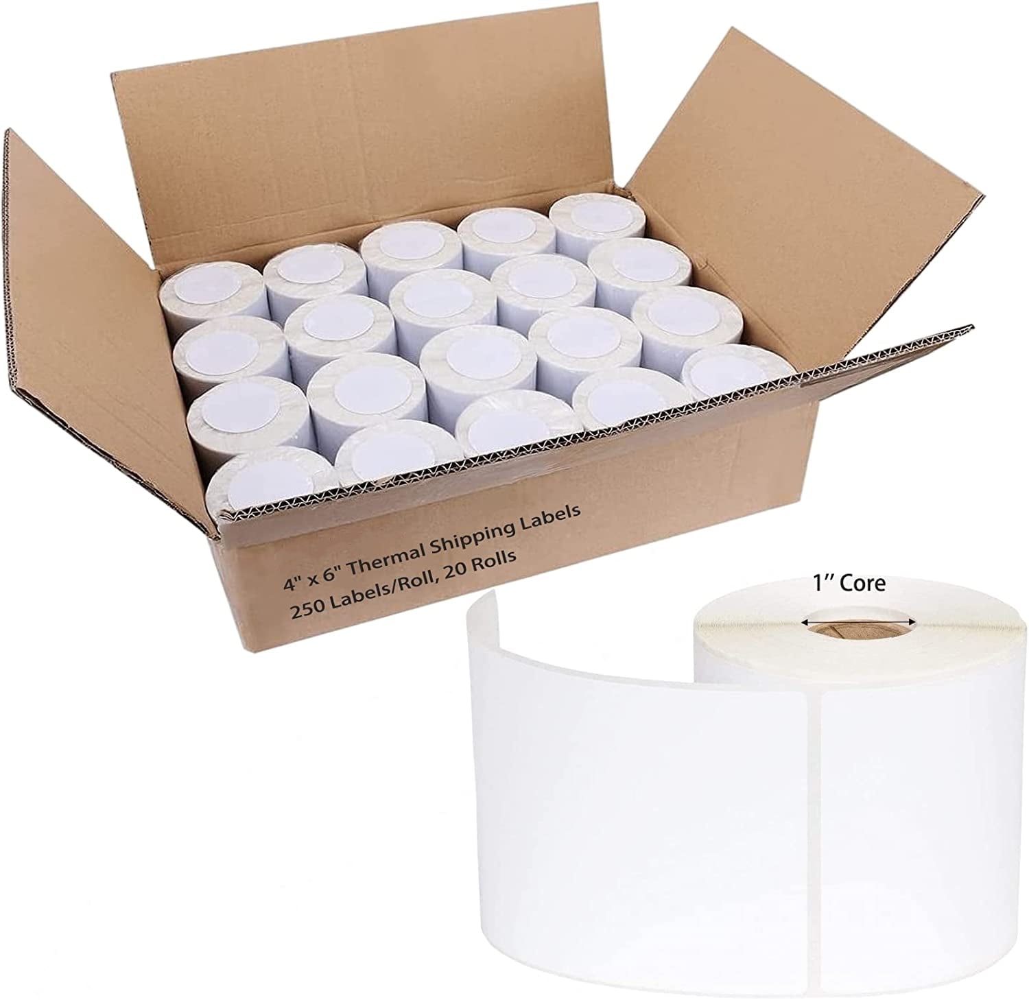 NefLaca 4x6 Thermal Labels, White Shipping Labels, 250 Labels/Roll, 60 ...