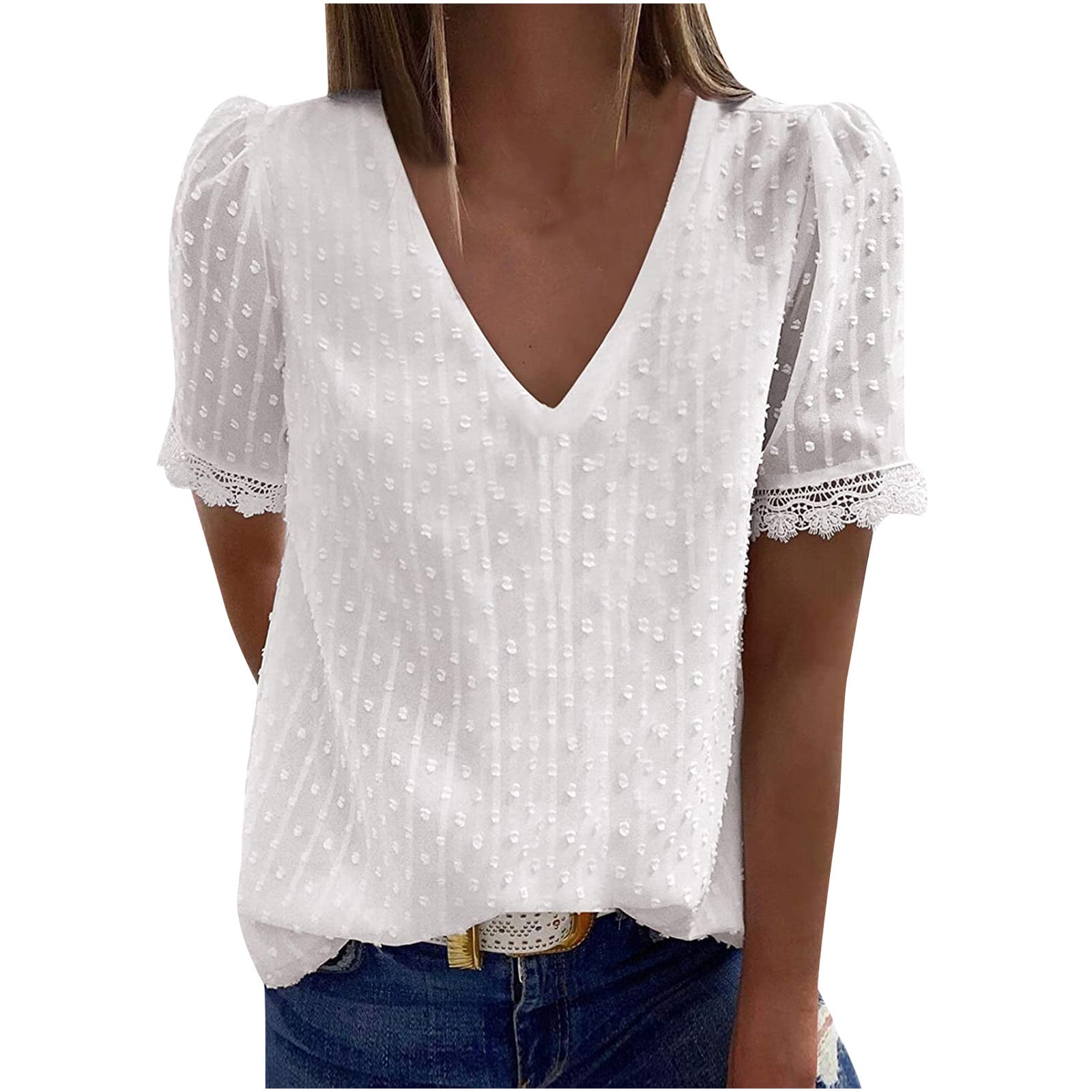Click here for Hkejiaoi White Womens Blouses And Tops Dressy Fash... prices
