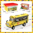 City School Bus Building Bricks Kit, Yellow Bus & Station, Creative Blocks Toy Gift for Kids 6 ...