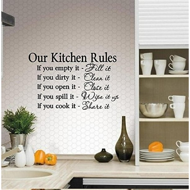 OUR KITCHEN RULES ~ WALL DECAL 13" X 20.5" - Walmart.com
