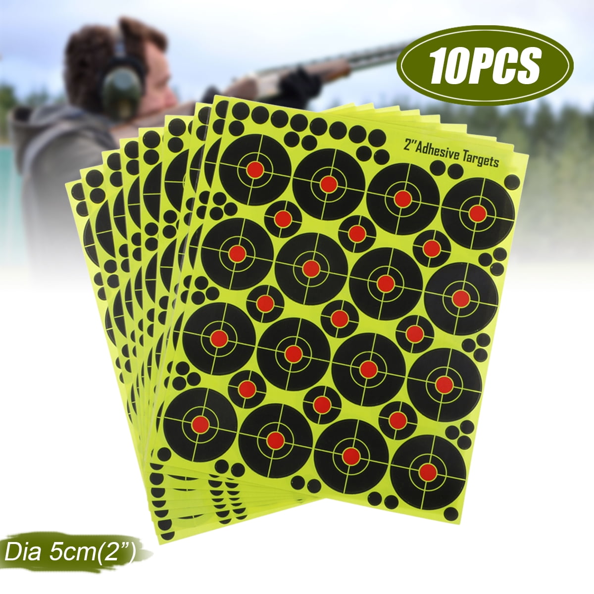 10PCS Shooting Adhesive Targets Splatter Reactive Target Sticker Dia ...