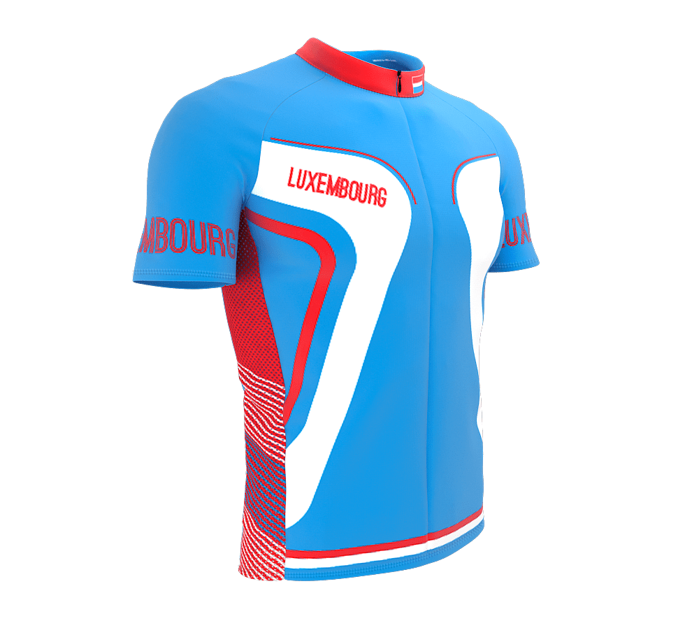 Luxembourg Full Zipper Bike Short Sleeve Cycling Jersey for Men - Size ...