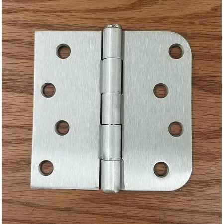 4 Inch Exterior Door Hinges with 5/8" Inch Radius Square Corner Satin ...