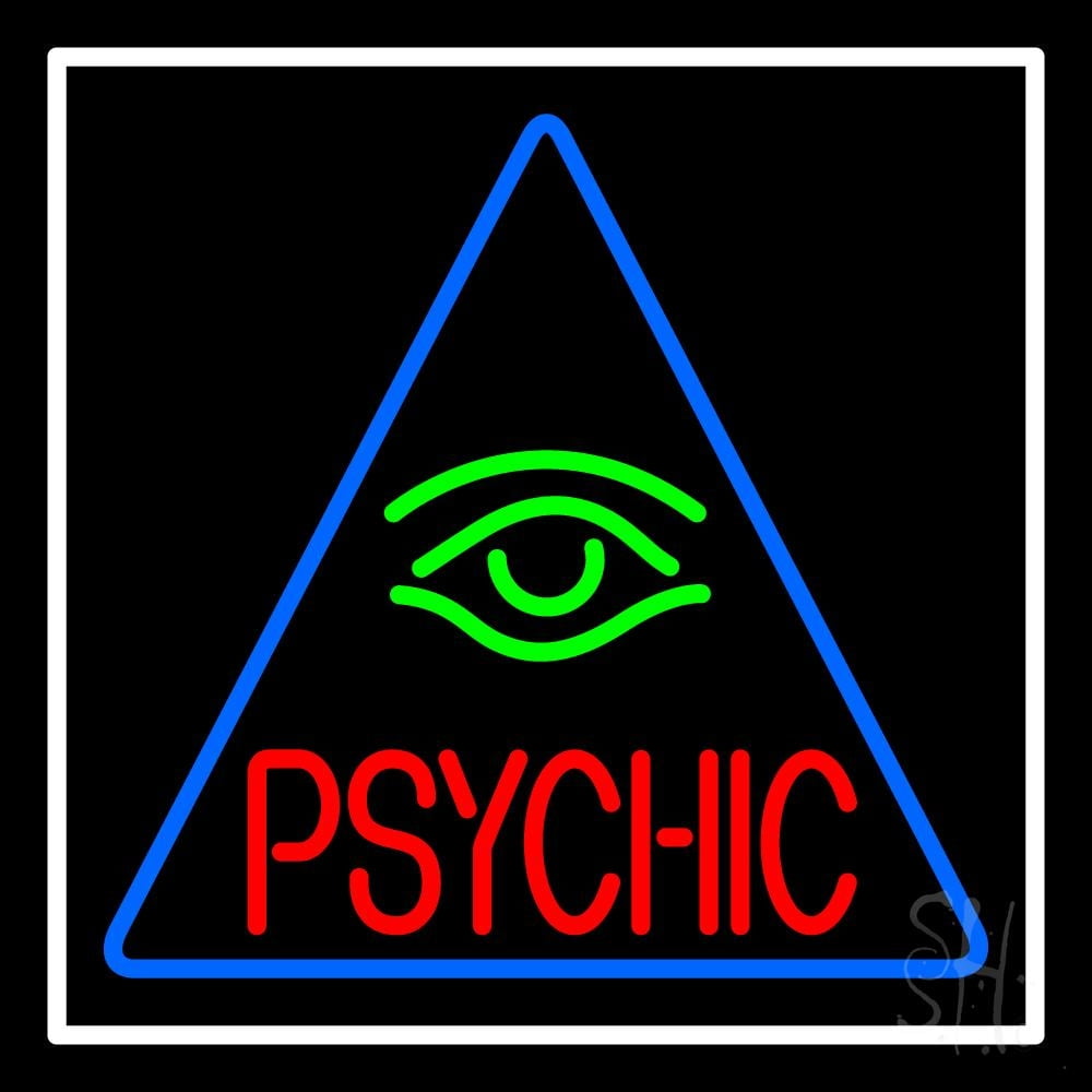 Red Psychic Green Eye LED Neon Sign 24" Tall x 24" Wide - inches Black ...