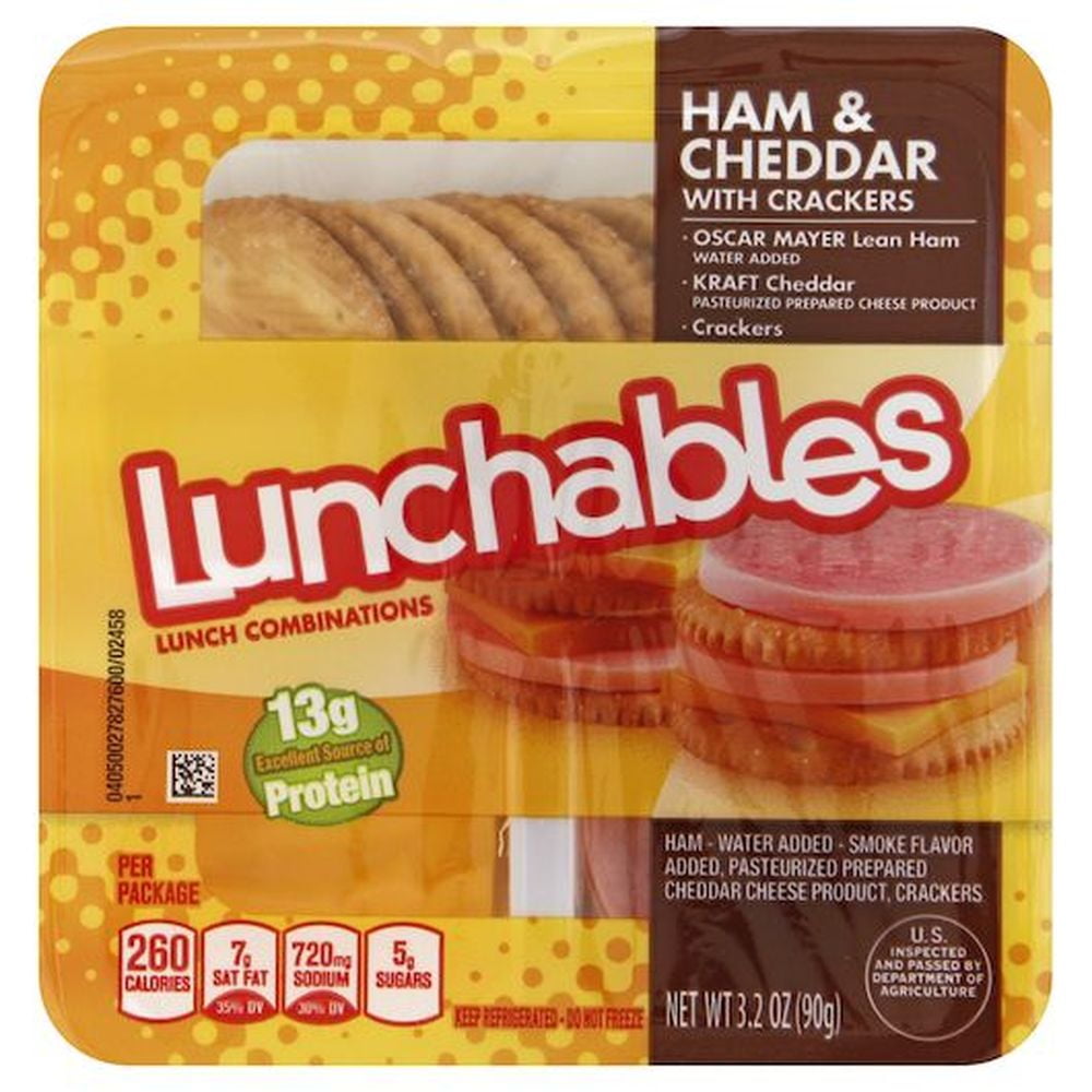 Lunchables Ham and Cheddar Cheese, 4.5 Ounce -- 16 per Case. - Walmart.com