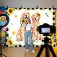 Cute Dag Photography Backdrop 12x8FT, Yellow Sunflower Daisy Black ...