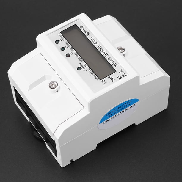 Medidor eléctrico de riel DIN, LCD digital, medidor eléctrico trifásico ...