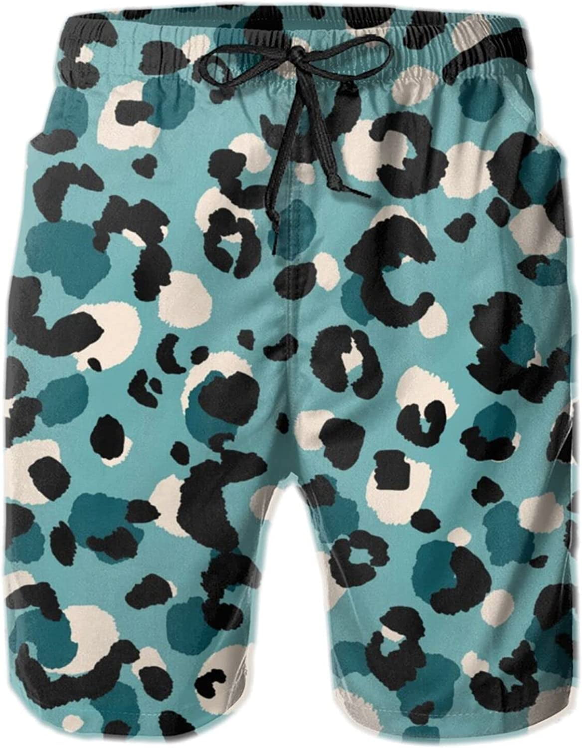 Men's Leopard Print Swim Trunks Quick Dry Swim Shorts Casual Beach ...
