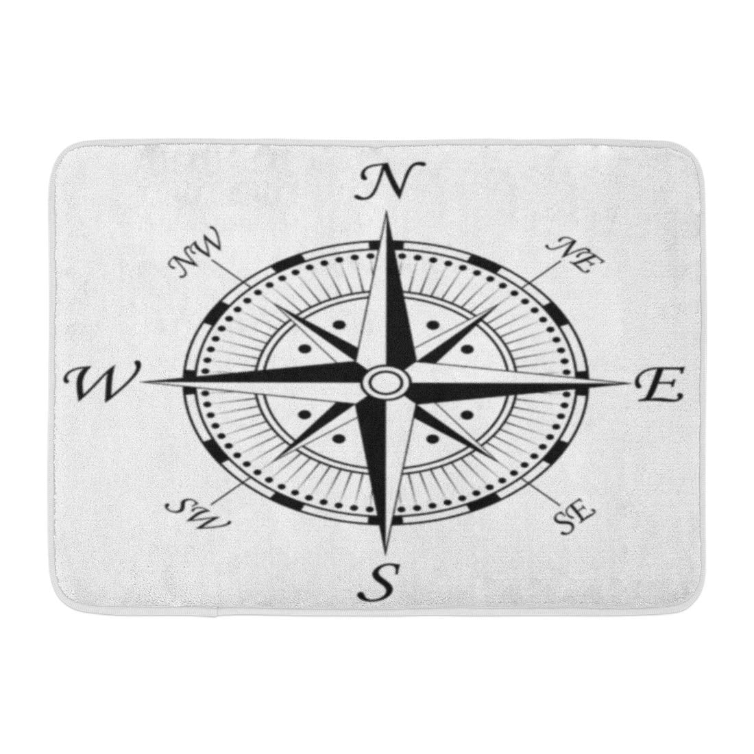 GODPOK Old Black Rose Compass Symbol White is Also Available Nautical ...