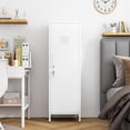 47" Metal Storage Locker with Lockable Door and Adjustable Shelves ...