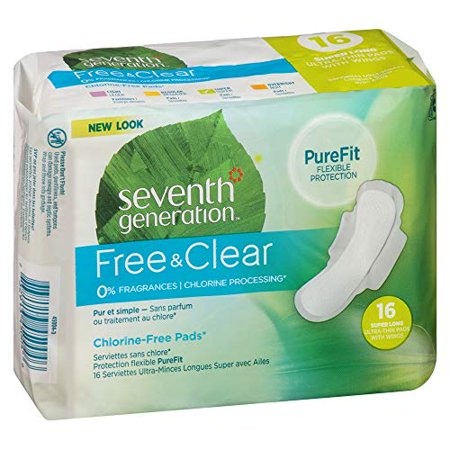 Seventh Generation - Chlorine Free Ultra-thin Pads Super Long With ...