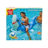 Unbrand Inflatable Shark Ride-on Pool Float for Kids and Adults, Blue ...