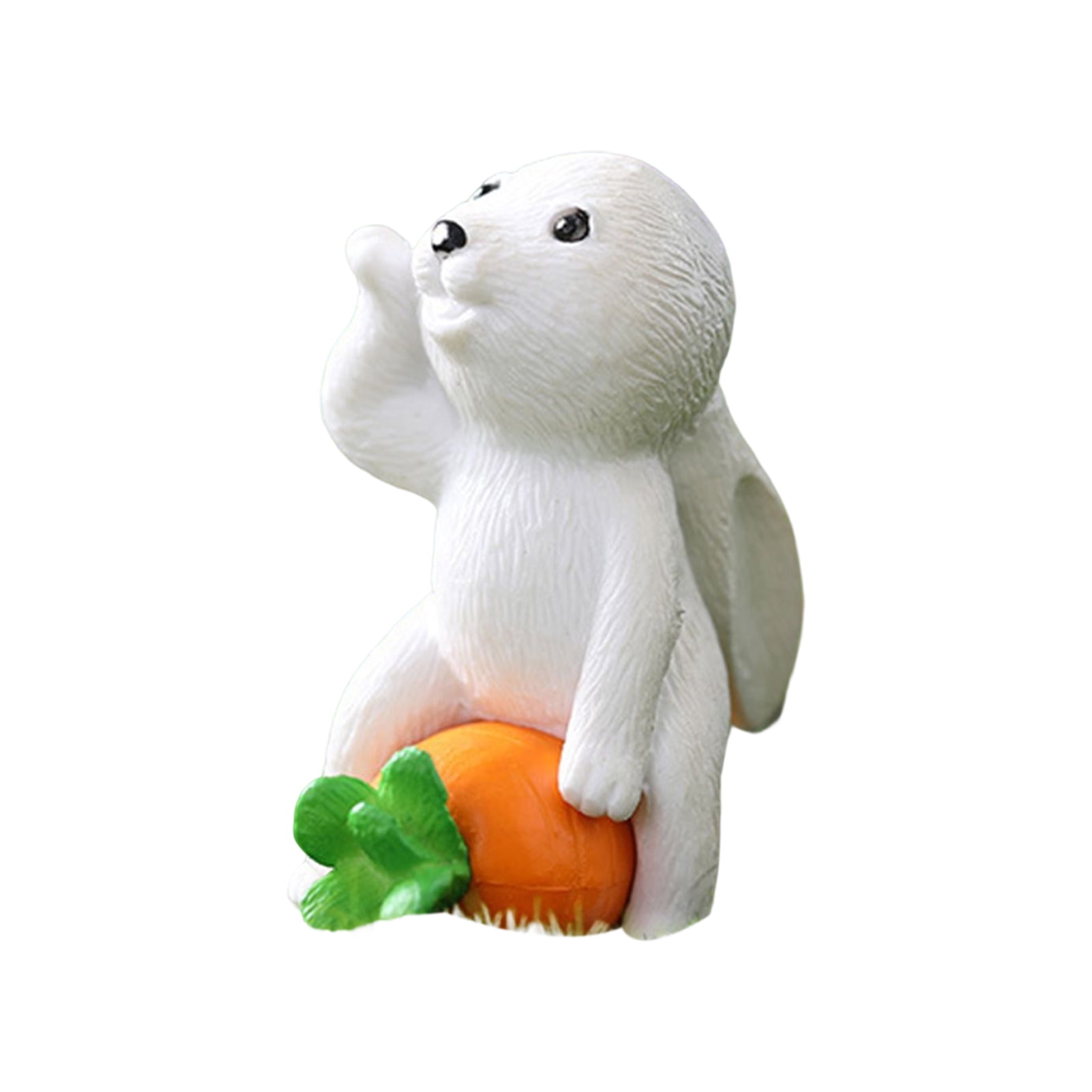 Wanwan Mini Rabbit Figurines Adorable Decorative Vivid Realistic DIY ...