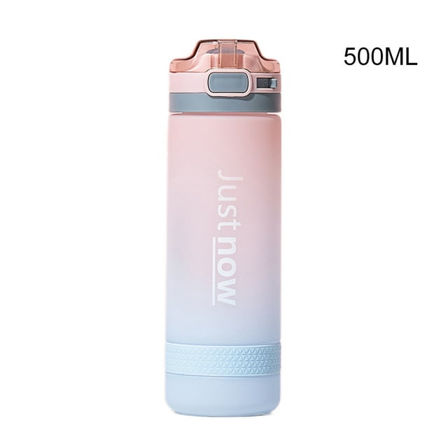 Gradient Water Bottle Frosted with Straw and Handle for Outdoor Sports ...