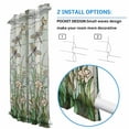 Dark Green Grass Door Curtains for Door Window, French Sidelight Front ...