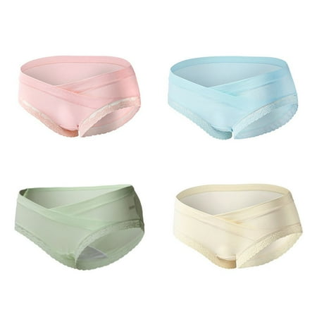 4pcs Low Rise Maternity Women Underwear Lace Pregnant 4pcs Low Rise ...