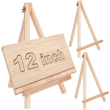 12IN Tabletop Wood Easel, Sturdy Easel Stand for Painting Canvases, Art ...