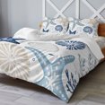 4 Piece Duvet Cover Set Twin, Ocean Starfish Shell Conch Soft ...