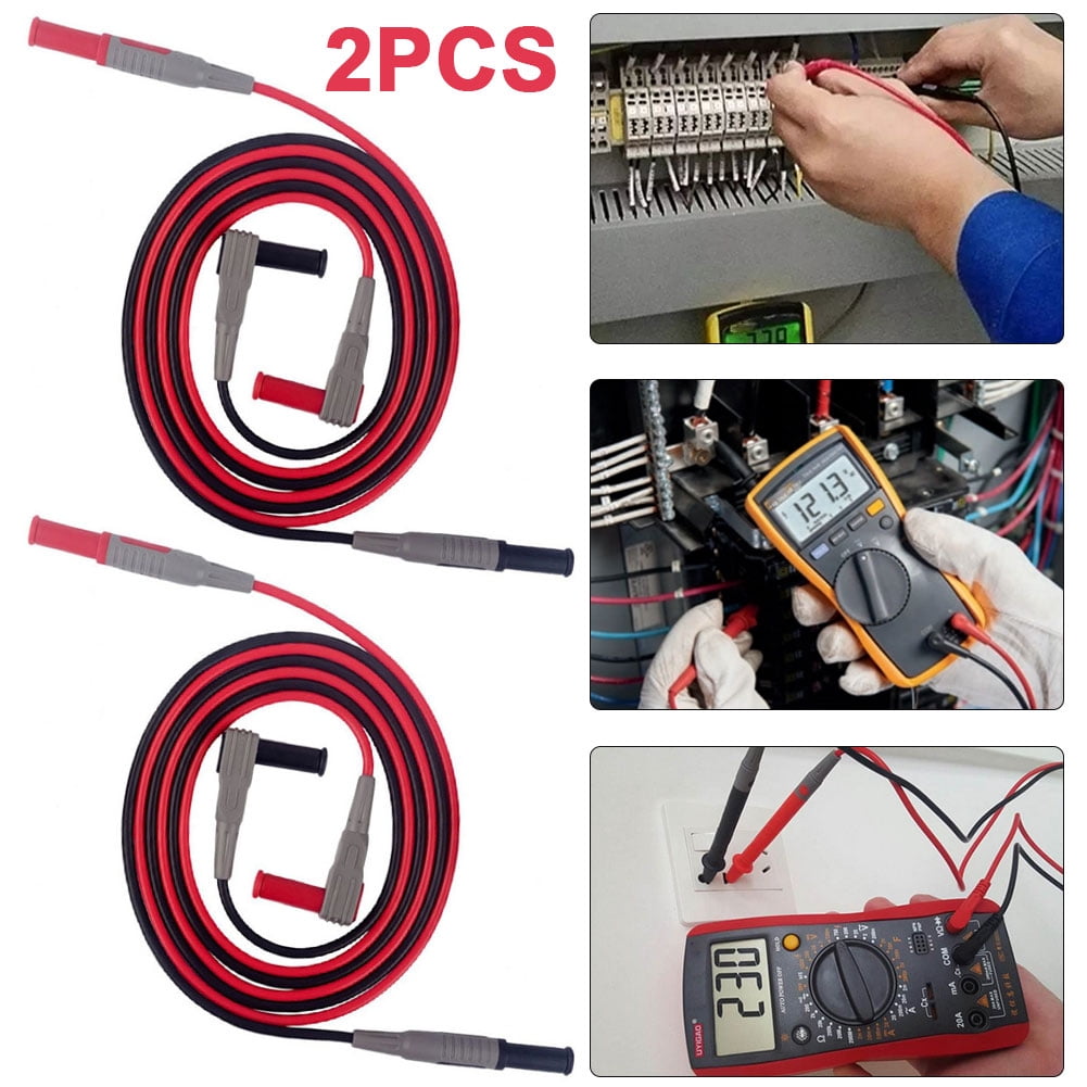 2 Uds 10A 1000V Multímetro Sonda Prueba Cable Conector Banana ...
