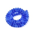 20Strand Transparent Glass Beads Strands Faceted Frosted Rondelle Blue ...