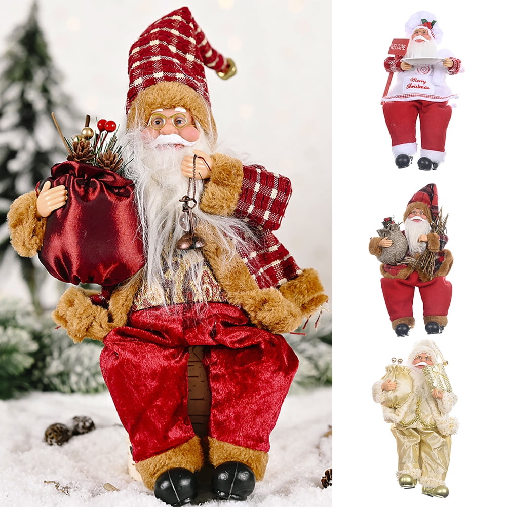 Cheers.US Santa Claus Figurine Cloth Craft Santa Claus Gift for Kids ...